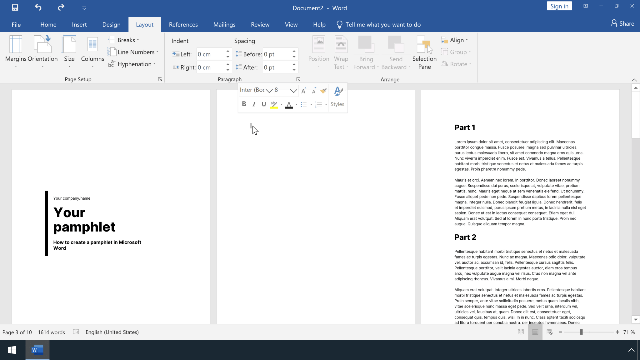 How to make a pamphlet in Microsoft Word – ScribbleGhost